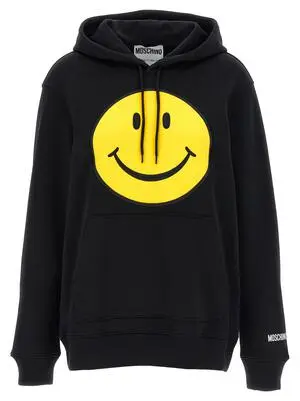 Moschino Smiley Cotton Hoodie - Black
