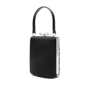 SELF-PORTRAIT Crystal-embellished Top Handle Bag - Black