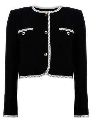 MOSCHINO MOSCHINO Crepe Short Jacket With Contrasting Grosgrain Trims