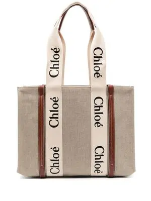 Chloé Woody Medium Canvas Tote - Multicolor