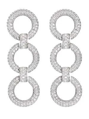 SELF-PORTRAIT Crystal Embellished Link Earrings - Silver