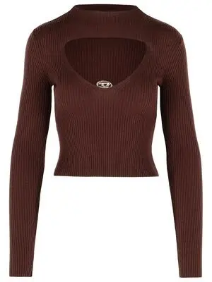 DIESEL® M-olina" Redwood Wool Sweater With Cut-out Detail - Multicolor