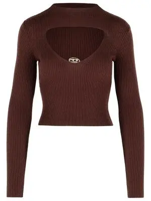 DIESEL® M-olina" Redwood Wool Sweater With Cut-out Detail - Multicolor