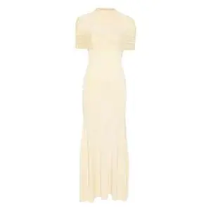 Roland Mouret High Neck Cutout Detail Sleeveless Flared Hem Dress
