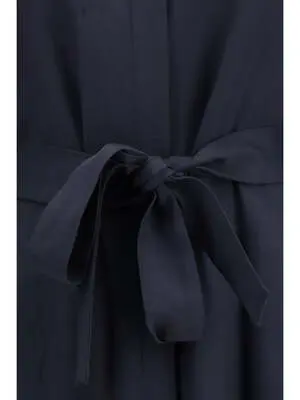 P.a.r.o.s.h Belted Shirt Dress With 3/4 Sleeves - Blue