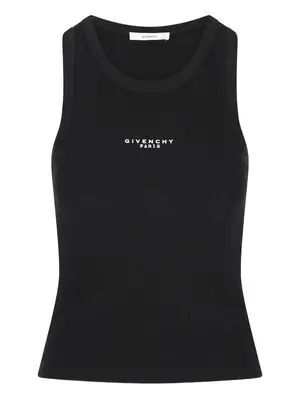Givenchy Slim-fit Cotton Tank Top With Paris Print - Black