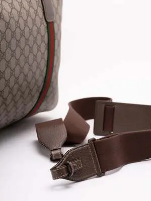 Gucci Gg Supreme Canvas Medium Duffle Bag With Web Stripe