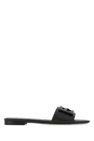 Fendi Slide Vit.bott+ff Vitel.c/infi Sandals - Black