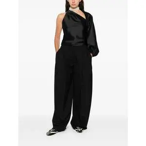 SELF-PORTRAIT One Shoulder Asymmetric Sleeve Blouse