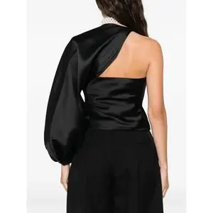 SELF-PORTRAIT One Shoulder Asymmetric Sleeve Blouse