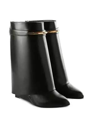 Givenchy Shark 95 Leather Ankle Boots - Black