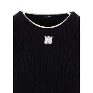 Amiri Long-sleeve Crew Neck Knit Mini Dress With Embroidered Logo