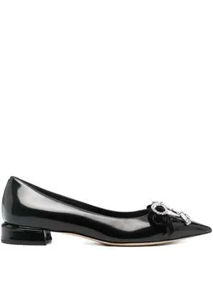 JIMMY CHOO Auria Leather Ballet Flats With Crystal Embellishment - Multicolor