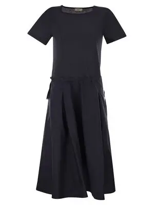 Herno HERNO Jersey And Poplin Combination Dress Blue