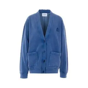 Isabel Marant Étoile Stephy" Embroidered Logo V-neck Cardigan - Blue