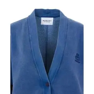 Isabel Marant Étoile Stephy" Embroidered Logo V-neck Cardigan - Blue