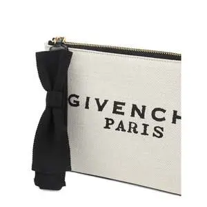 Givenchy Neutrals Makeup Bag With Bow Detail - Cream