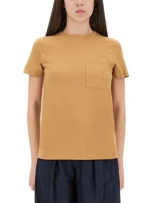 Max Mara Papaya T-shirt With Pocket Detail - Cream
