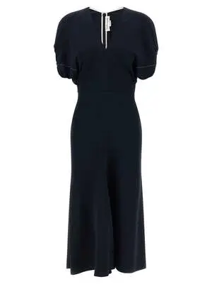 Victoria Beckham Edith Cady Dress - Blue