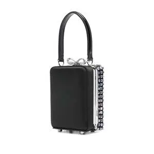 SELF-PORTRAIT Embellished Crystal Detail Tote Bag With Bow Accent