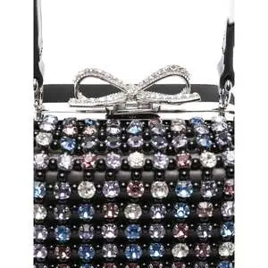 SELF-PORTRAIT Embellished Crystal Detail Tote Bag With Bow Accent