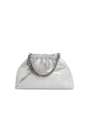 Stella McCartney Falabella Coulisse Mini Bag In Shaggy Deer - Silver