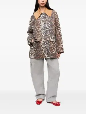 GANNI Organic Cotton Jacket With Animal Print - Multicolor
