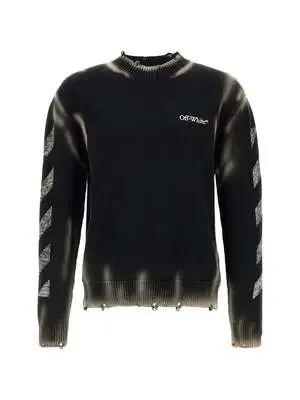 Off-White Diag Corrosion" Knit Crewneck Sweater - Multicolor