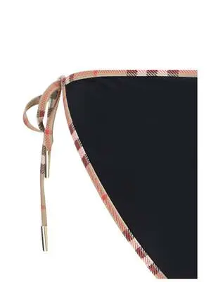 Burberry Bikini Set With Archive Check Trim - Black