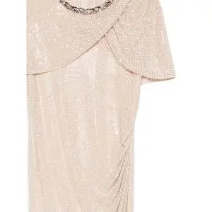 SELF-PORTRAIT Embellished Draped Evening Dress - Cream