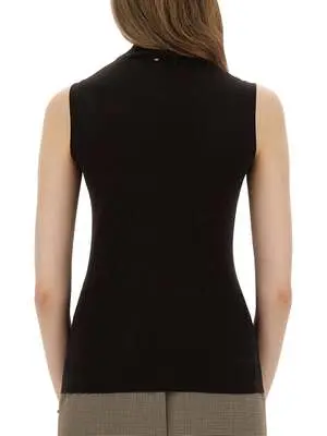 Sportmax Sleeveless Virgin Wool Turtleneck - Brown