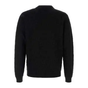 Fendi Cotton Ff Pattern Crew Neck Long Sleeve Sweater
