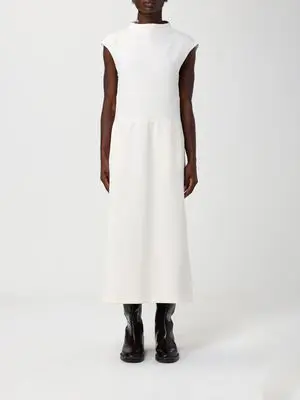 Max Mara Sleeveless Mock Neck Midi Dress - Cream