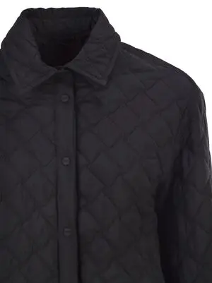 Herno Quilted Shirt Jacket With Logo Buttons - Black