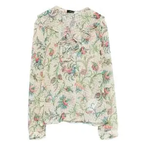 Etro Floral Print Silk Viscose Blouse - Cream
