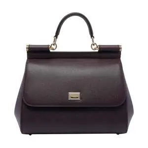 Dolce & Gabbana DOLCE & GABBANA Calf Leather Top Handle Bag Brown