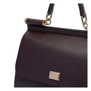 Dolce & Gabbana Calf Leather Top Handle Bag - Brown