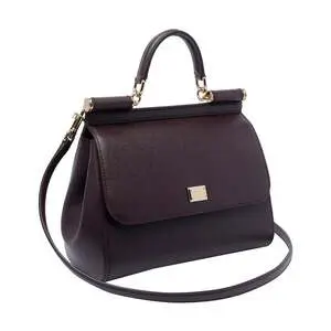 Dolce & Gabbana Calf Leather Top Handle Bag - Brown
