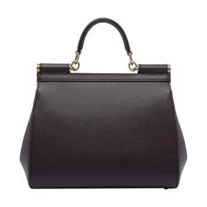 Dolce & Gabbana Calf Leather Top Handle Bag - Brown