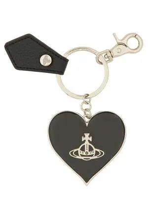 VIVIENNE WESTWOOD Mirror Heart Keychain - Black