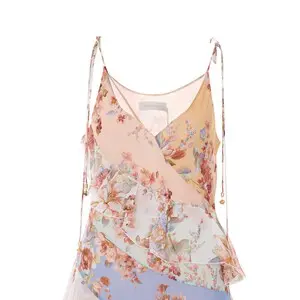 Zimmermann Sleeveless Floral Print Ruffled Dress