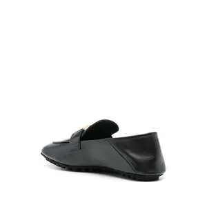 Fendi Calf Leather Ff-motif Loafers - Black