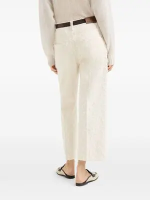 Brunello Cucinelli Cotton Wide-leg Trousers - Multicolor