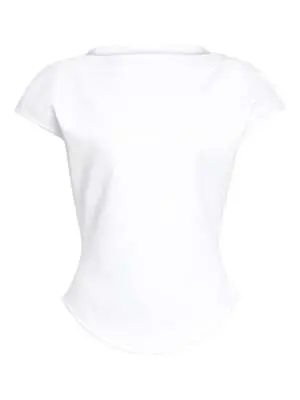 Alaïa Cap Cotton Fitted T-shirt - White