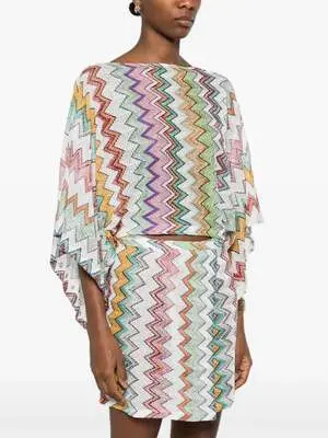 Missoni V-neck Zigzag Knit Top - Multicolor