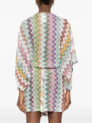 Missoni V-neck Zigzag Knit Top - Multicolor