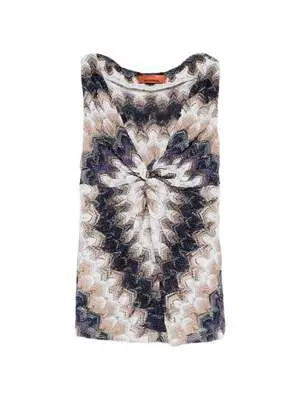 Missoni V-neck Zigzag Knit Top - Multicolor