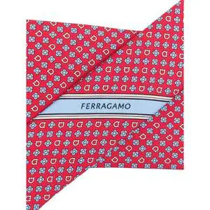 FERRAGAMO Silk Neck Tie With All-over Pattern