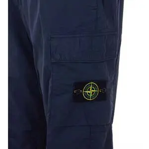 Stone Island Logo Cargo Pants - Blue