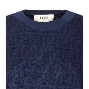 Fendi Ff Logo Crew Neck Long Sleeve Sweater